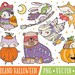 Cute Halloween Girls Clipart, Cute Witches Clipart, Witch Clip Art Set ...