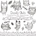 Doodly Owls Hand Drawn Cute Owl Illustration Clip Art for Scrapbooking ...