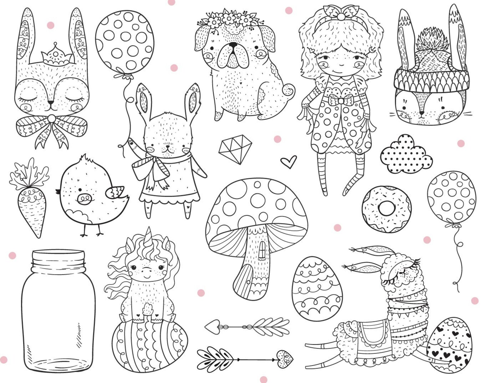 Easter Clipart Bundle Digital Instant Download Easter Bunny - Etsy