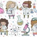 Cute Science Girl Clipart, STEM Clipart, Stem Girls Clip Art, Career ...