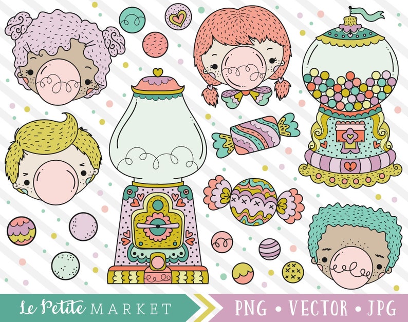 Candy Shop Clipart Set Candy Shoppe Clip Art Images Bubble - Etsy