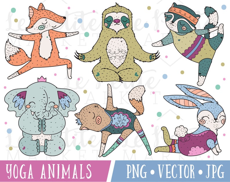 Yoga Clipart Images, Cute Yoga Clip Art, Yoga Animals Clipart, Fitness ...