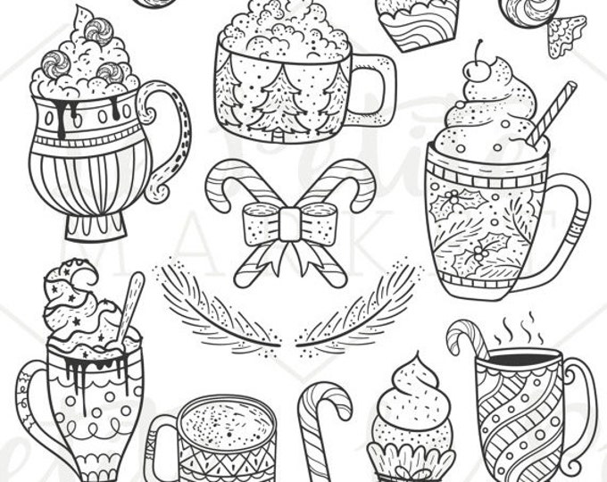 Hand Drawn Gingerbread Clip Art, Gingerbread House Clip Art, Cute ...