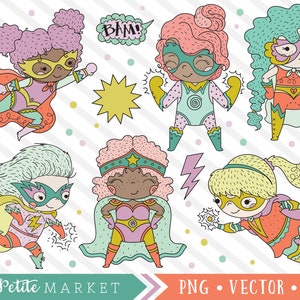 Superhero Girls Clip Art, Super Hero Clipart, Clipart for Teachers ...