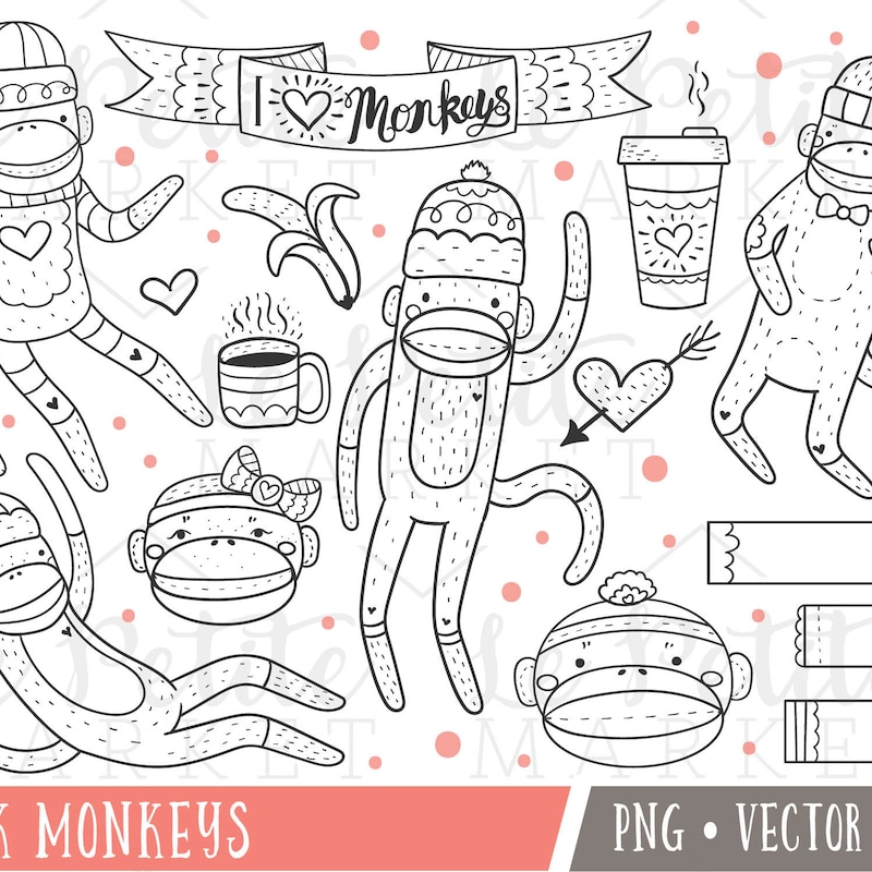 Sock Monkey Art - Etsy