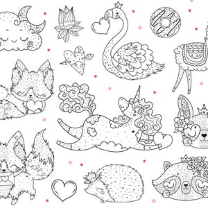 Valentine Clipart Bundle, Valentine Digital Stamps, Cute Valentine ...