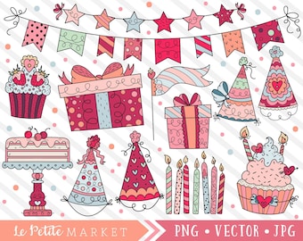 Birthday Digital Clipart Set Pink Birthday Glam Birthday - Etsy Canada