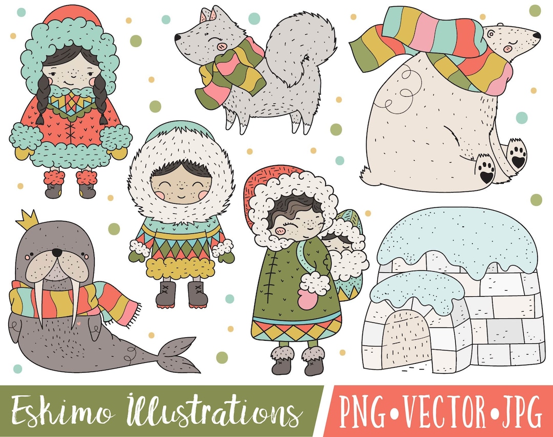 Arctic People Clipart Images, Cute Eskimo Clipart, Cute Inuit Clipart ...