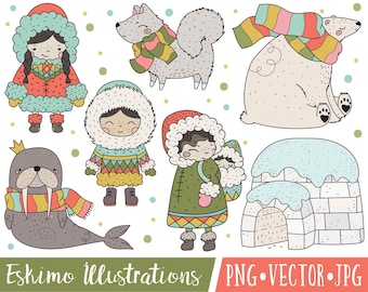 Eskimo Clipart - Etsy