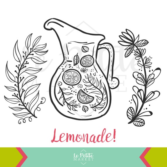 Lemonade Pitcher Coloring Page