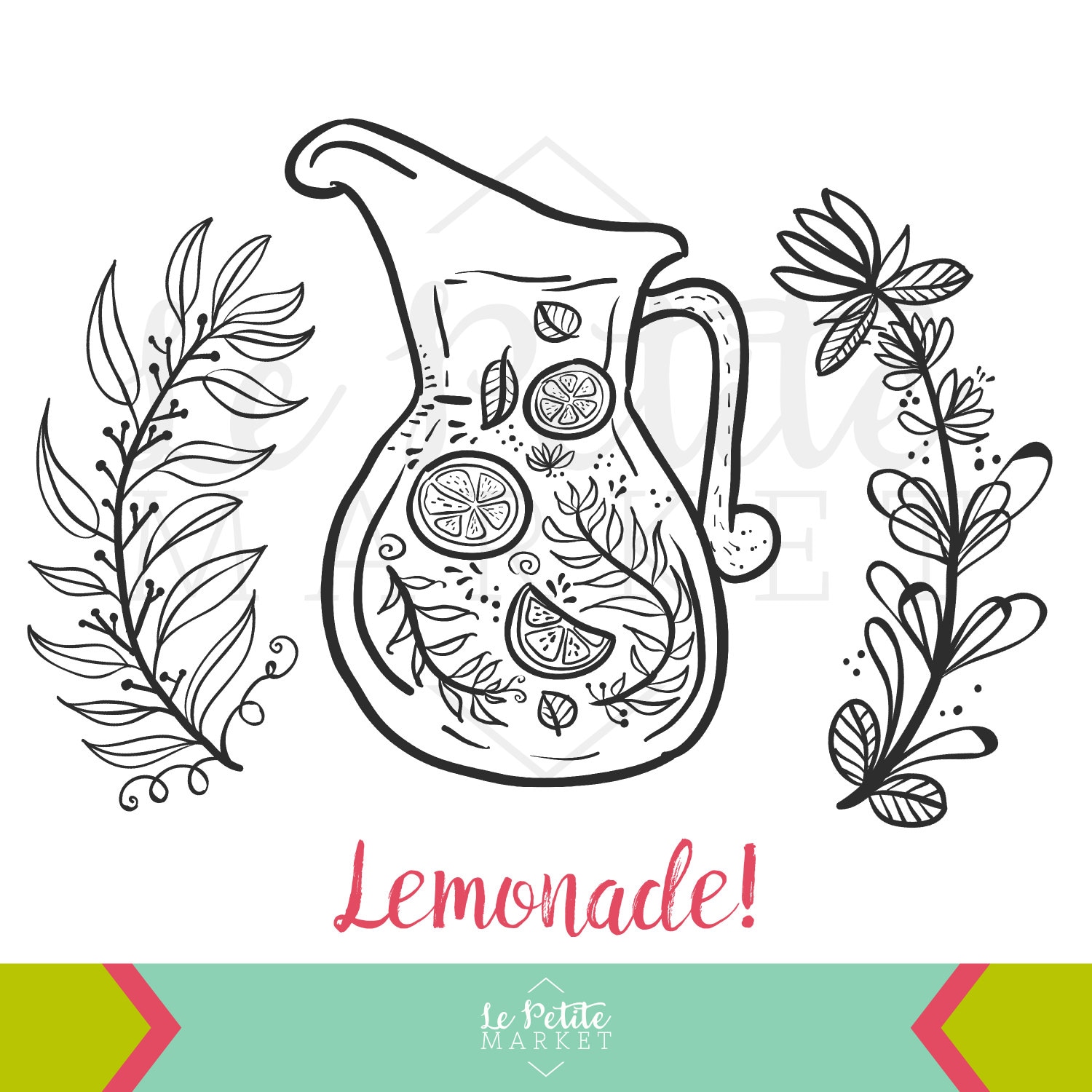 Lemonade Pitcher Drawing