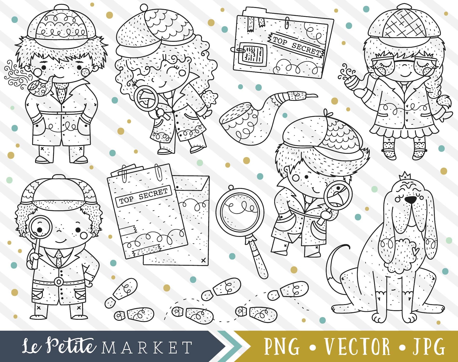 Detective Clipart Set Exploration Clipart Mystery Clip Art - Etsy