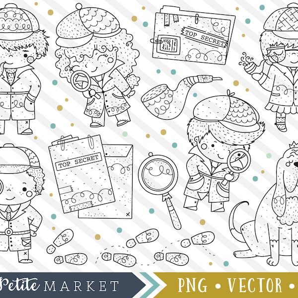 Detective Clipart - Etsy