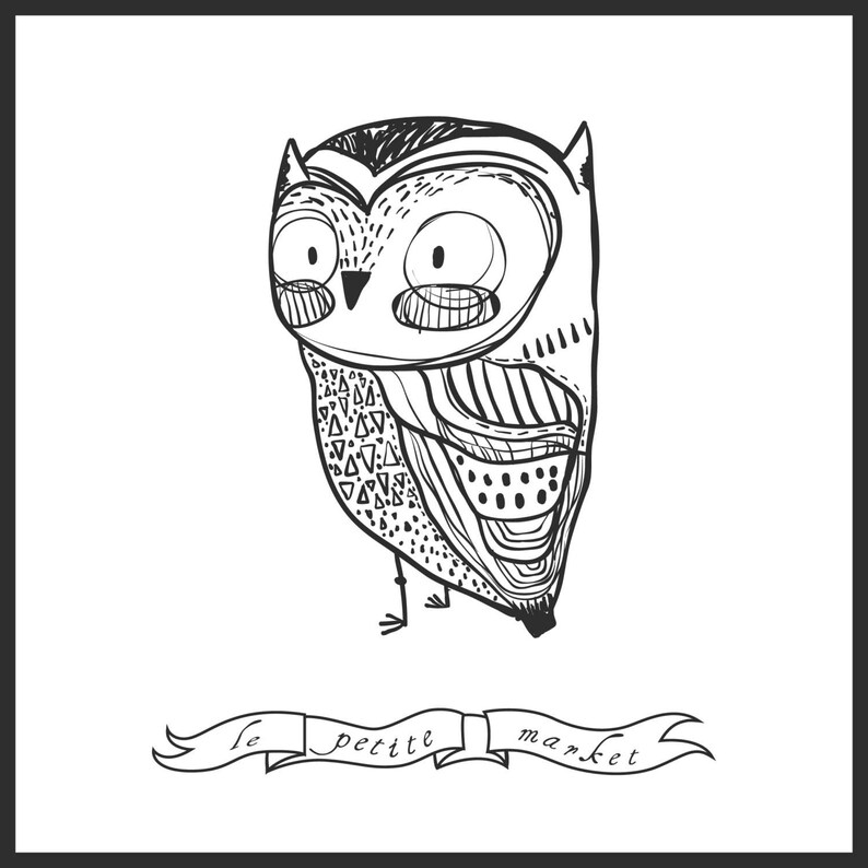Folk Owls Clipart Set, Owl Clipart Illustrations, Cute Owl Illustration ...