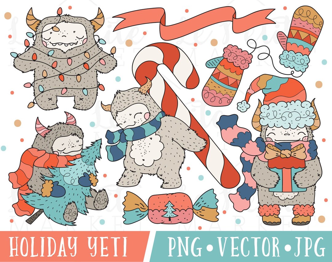 Winter Yeti Clipart Images, Cute Christmas Yeti Clip Art, Holiday Yeti ...