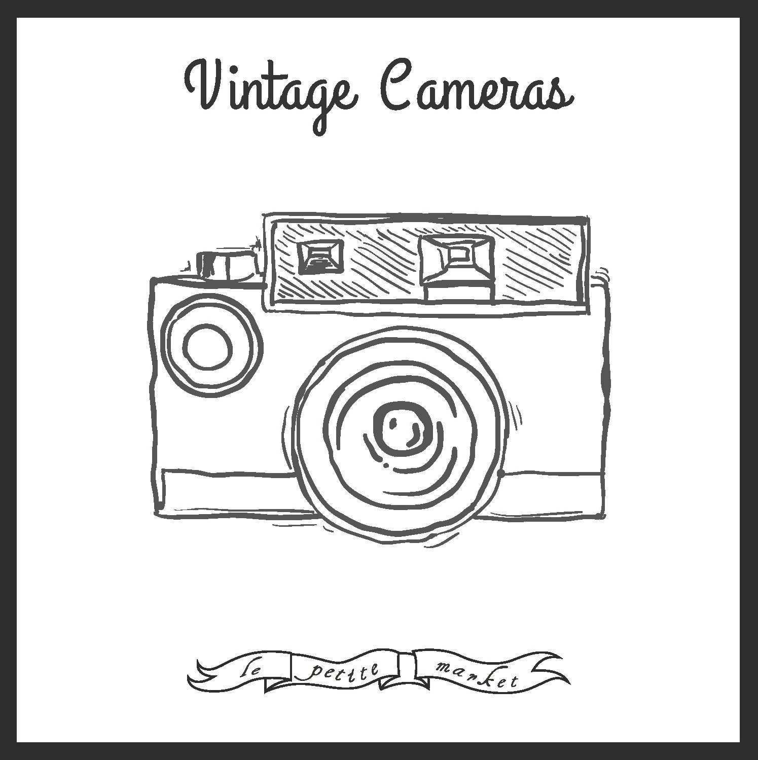 Cute Hand Drawn Camera Clip Art Vintage Illustration Camera | Etsy