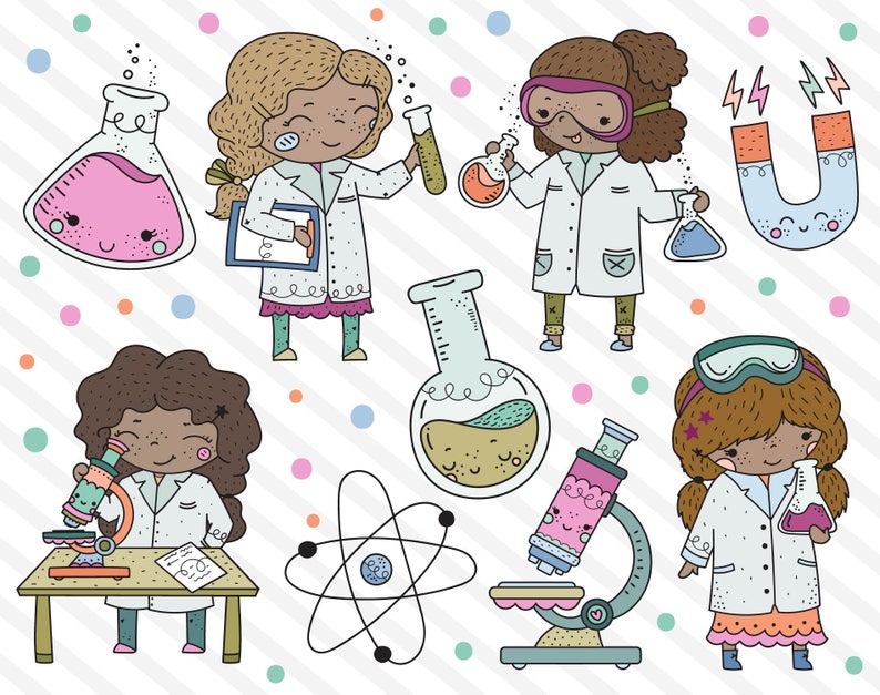 Cute Science Girl Clipart STEM Clipart Stem Girls Clip Art | Etsy