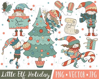 Santa's Elves Clipart Christmas Clipart Santa's - Etsy