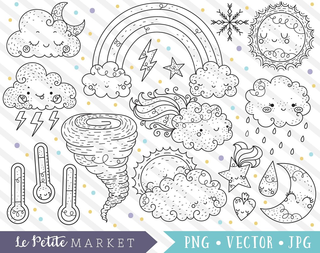 Weather Clipart Images, Cute Weather Clip Art, Sun Clipart, Rainbow ...