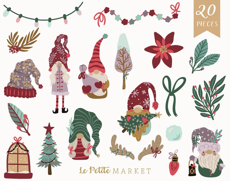 Christmas Gnomes PNG Clipart Holiday Gnome Digital Stickers - Etsy