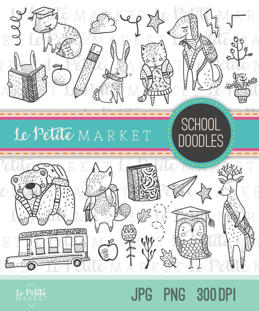 Cute Hand Drawn Woodland Clipart, Woodland School Clipart, Back to ...