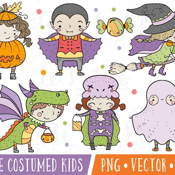 Kids in Costumes Clipart - Etsy