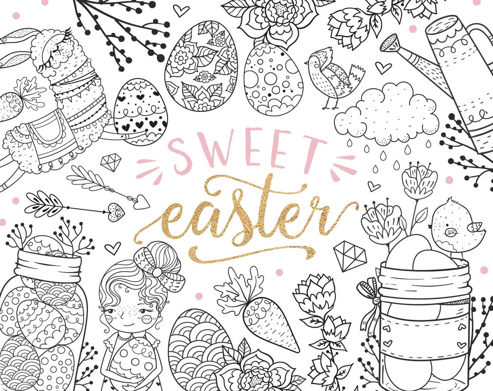 Easter Clipart Bundle Digital Instant Download Easter Bunny - Etsy