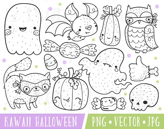 Cute Halloween Clipart Black And White