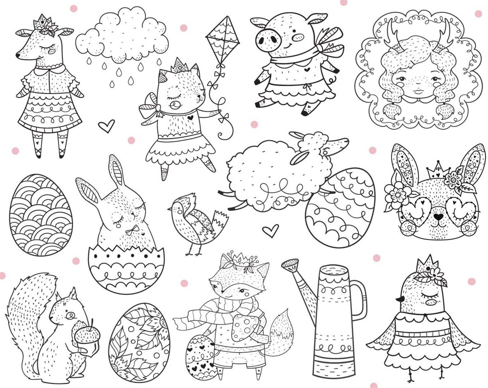 Easter Clipart Bundle Digital Instant Download Easter Bunny - Etsy