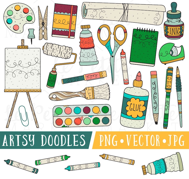 Art Class Doodles Clipart Images, Art Doodle Clipart, Painting Clipart ...