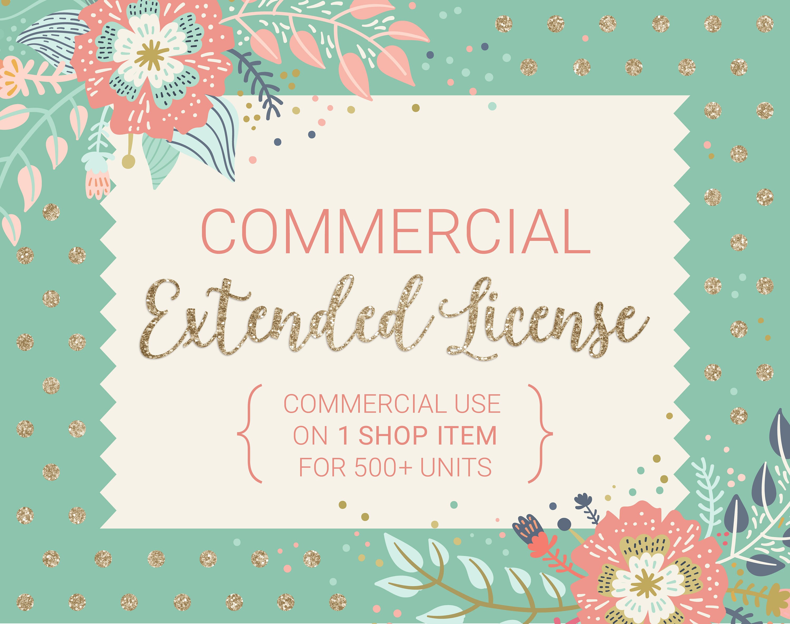 Commercial Use Extended License / For 1 Shop Item / Commercial | Etsy