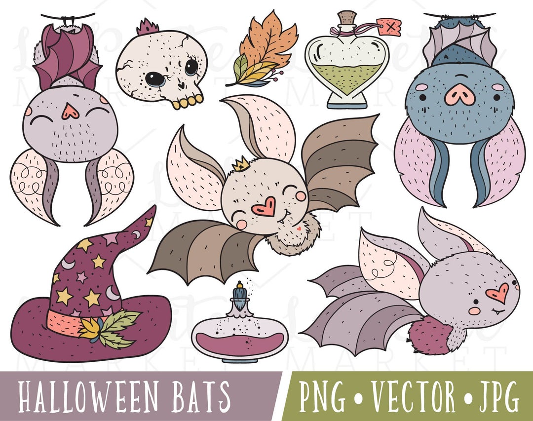Cute Bat Clipart Images, Bat Clip Art, Digital Bats, Cute Bat ...
