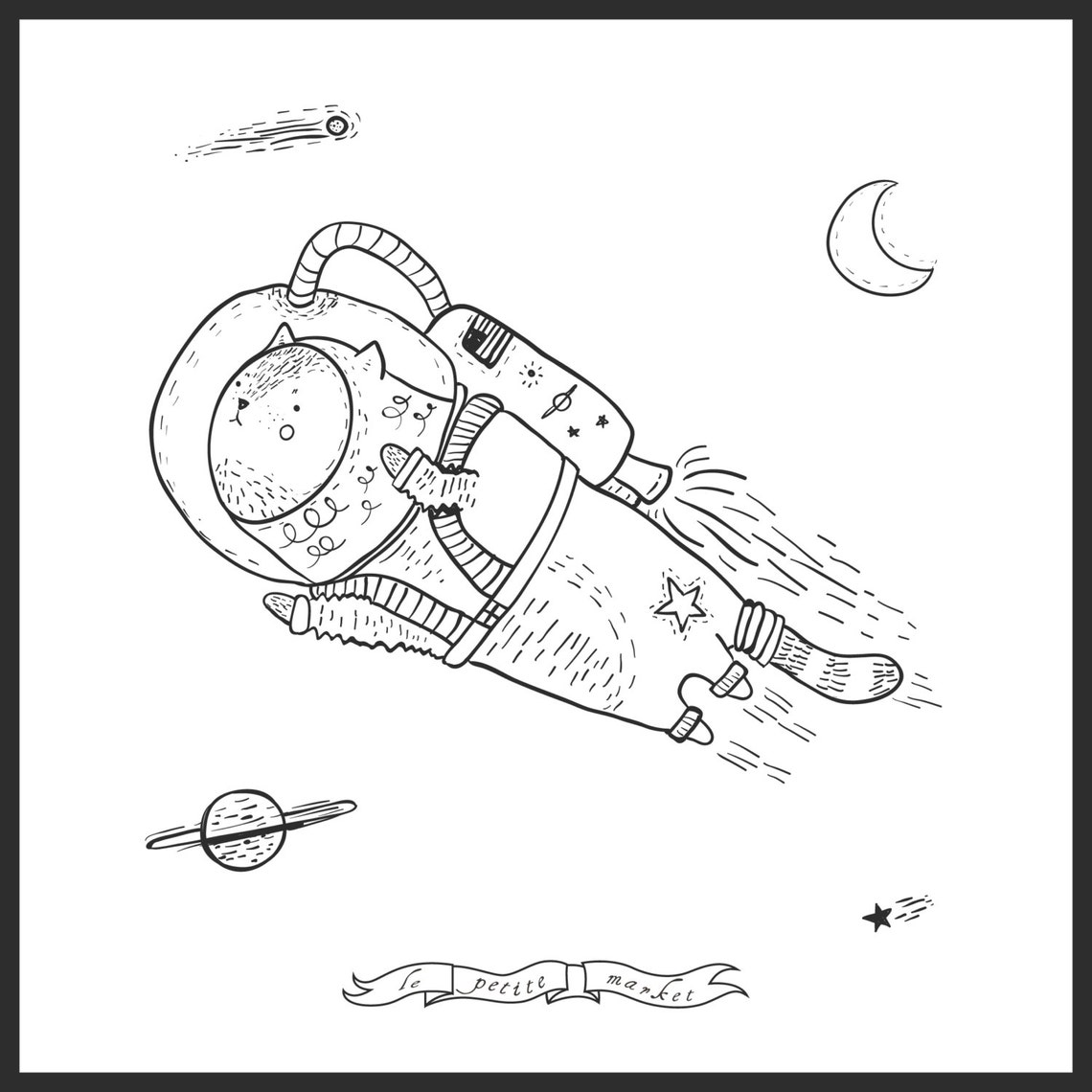 Cute Astronaut Cat Clipart Images Cute Cat Astronaut Clip Art | Etsy