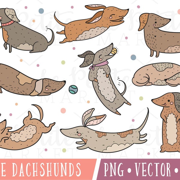 Dachshund Clipart - Etsy