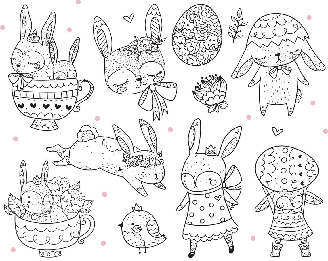 Easter Clipart Bundle Digital Instant Download Easter Bunny - Etsy