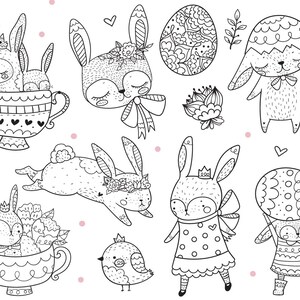 Easter Clipart Bundle Digital Instant Download, Easter Bunny Clip Art ...