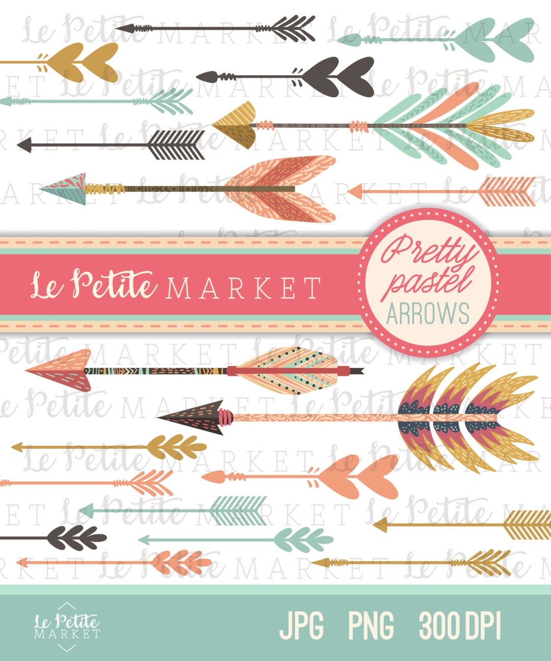 Cute Arrow Clipart, Digital Arrow Clipart, Decorative Arrows, Boho ...