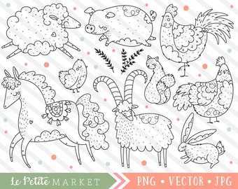 Farm Animals Digital Stamps - Etsy