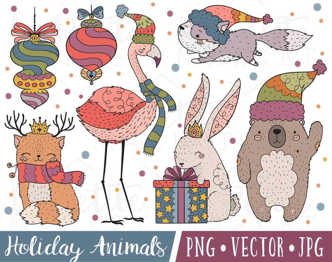 Christmas Animals Clipart Images, Christmas Ornaments Clipart, Holiday ...