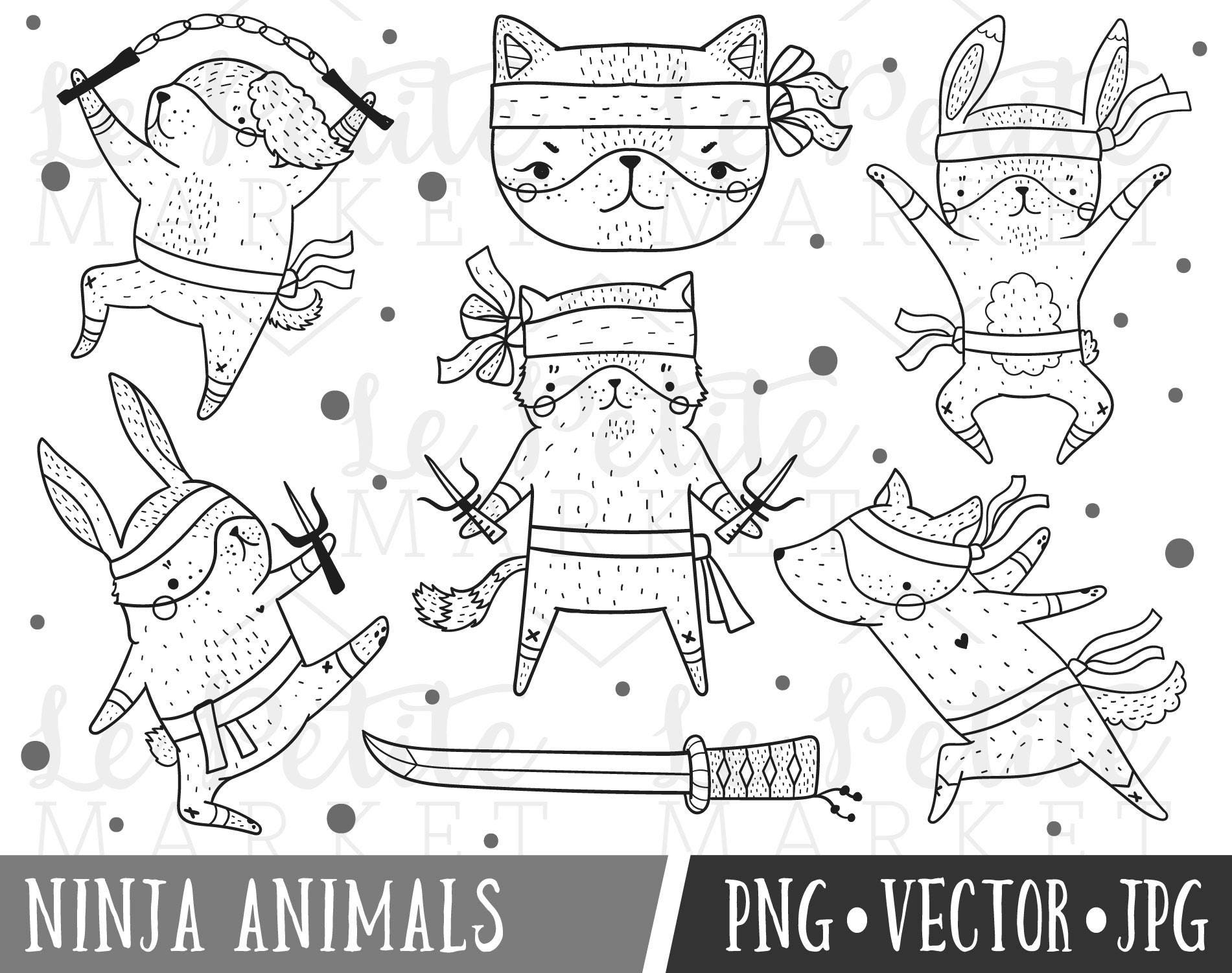 Ninja Animals Drawing