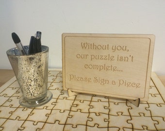 Without You Our Puzzle Wouldnt Be Complete Rectangle Wedding Guestbook ...