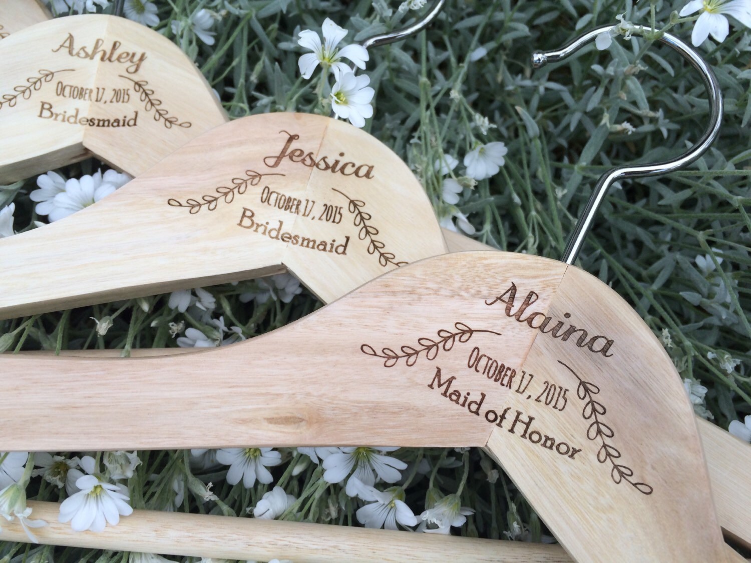 BRIDESMAID Hangers Personalized Custom Engraved Wood Hanger - Etsy