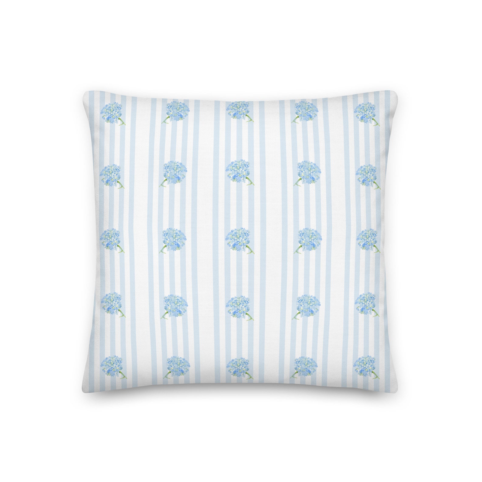 Hydrangea Pillow Blue Hydrangea Throw Pillow Grandmillennial Decor ...