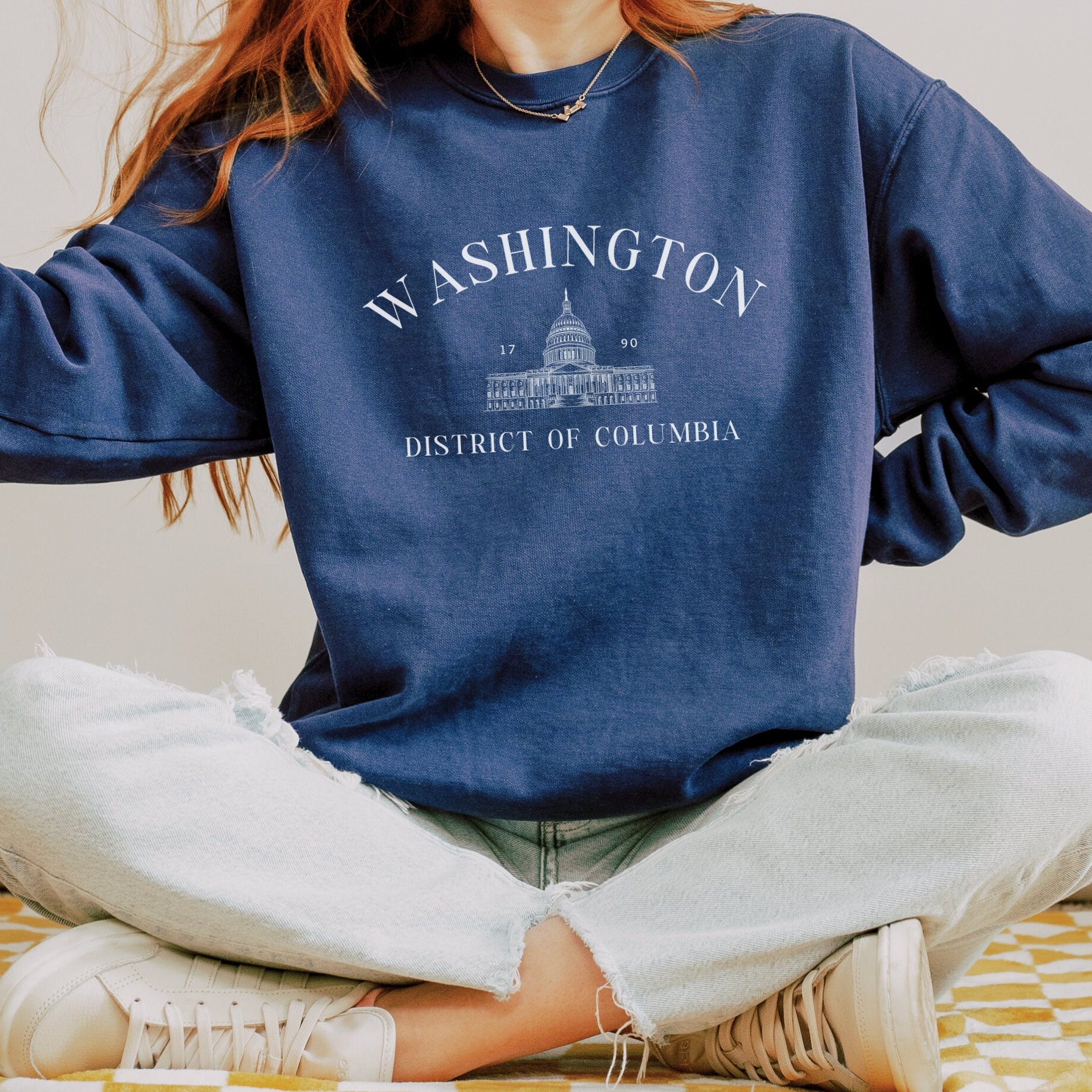 Washington DC Sweatshirt Comfort Colors D.C. Crewneck Washington DC ...
