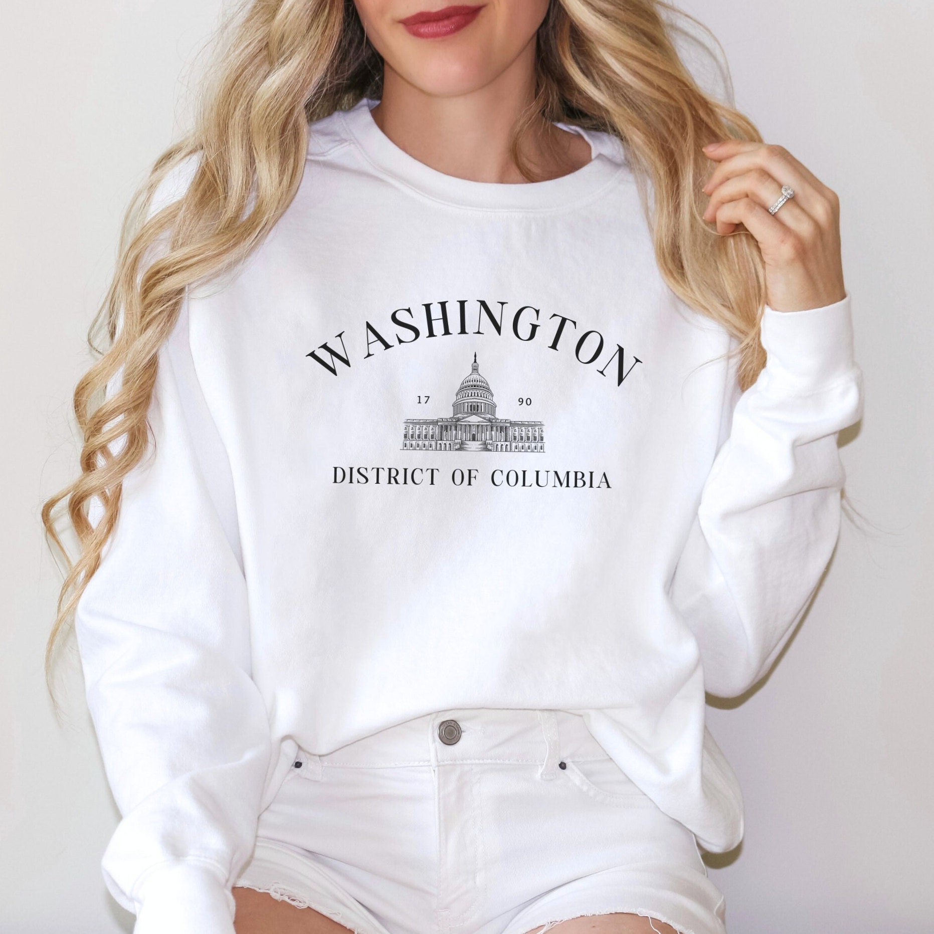 Washington DC Sweatshirt Comfort Colors D.C. Crewneck Washington DC ...
