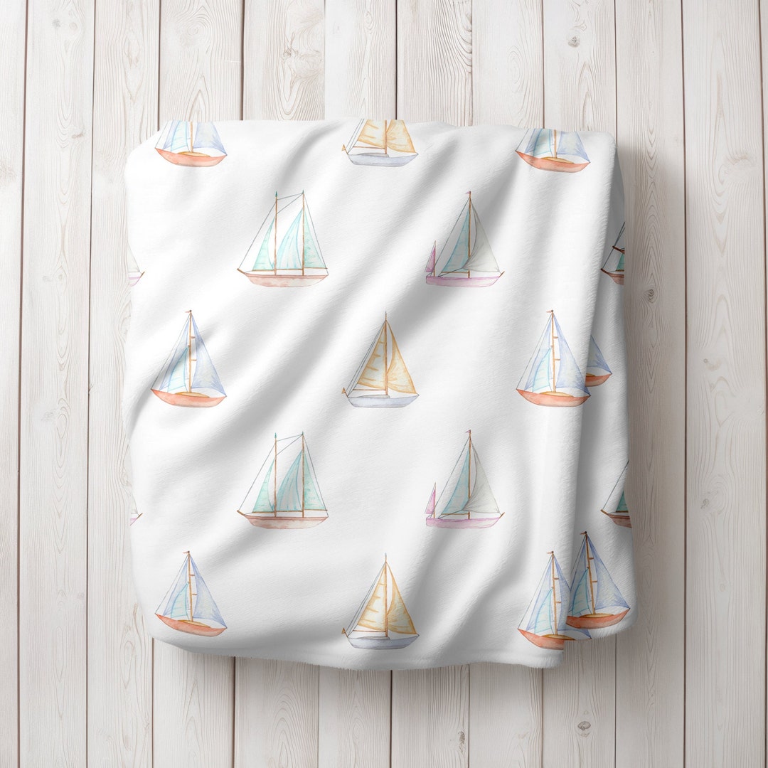 Sailboat Blanket Nautical Bedding Boy Boat Blanket Gift for Boy ...