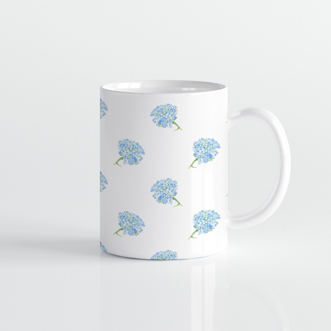 Hydrangea Mug Preppy Gift Idea Grandmillennial Aesthetic Coastal ...