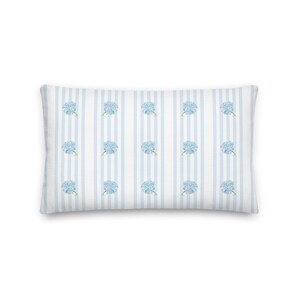 Hydrangea Pillow Blue Hydrangea Throw Pillow Grandmillennial Decor ...