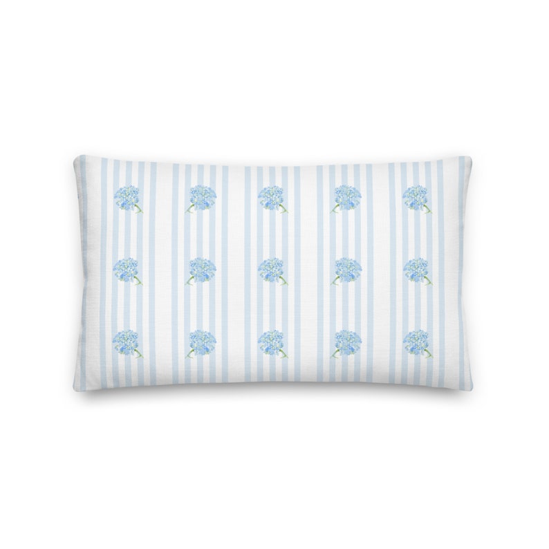 Hydrangea Pillow Blue Hydrangea Throw Pillow Grandmillennial Decor ...