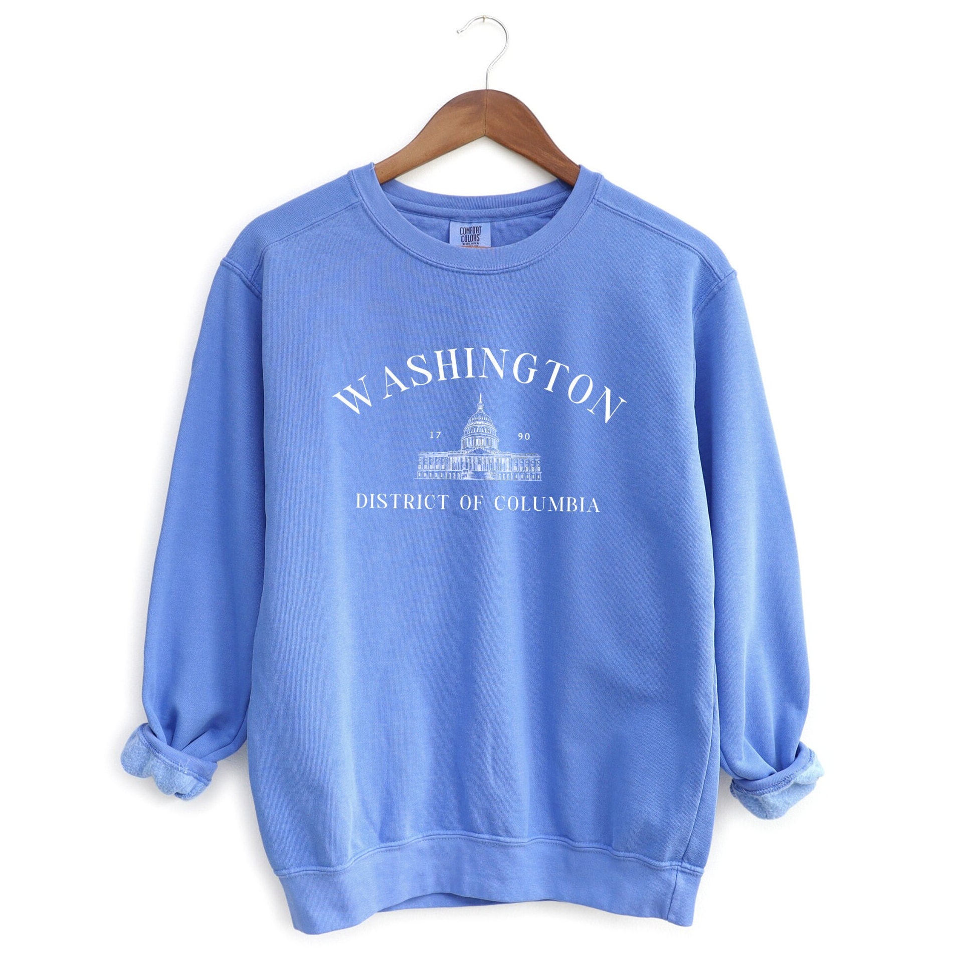 Washington DC Sweatshirt Comfort Colors D.C. Crewneck Washington DC ...